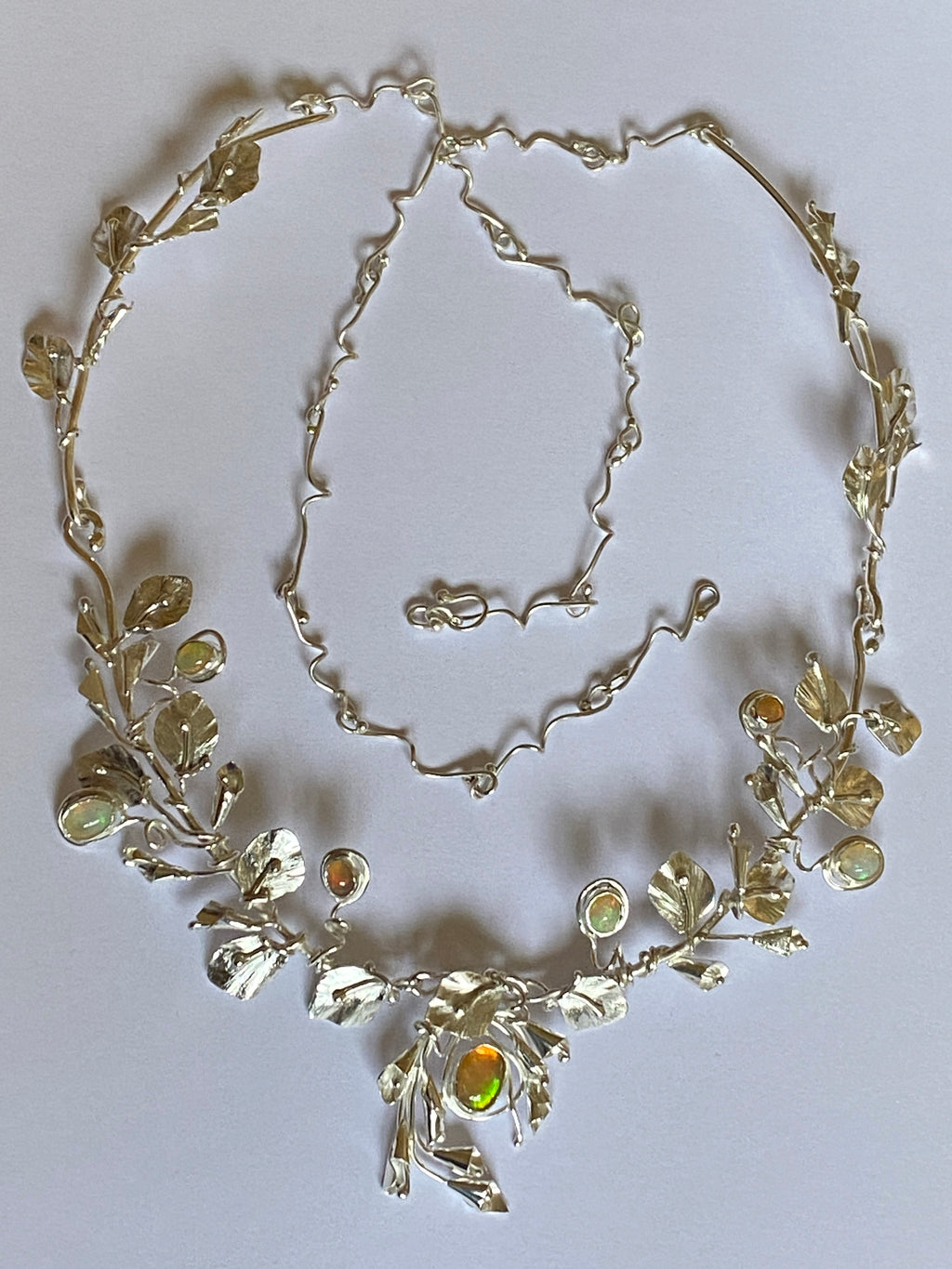 Tiara - silver with Ethiopian Opal (EB001) by Tsedey Roscoe – Obsidian Art