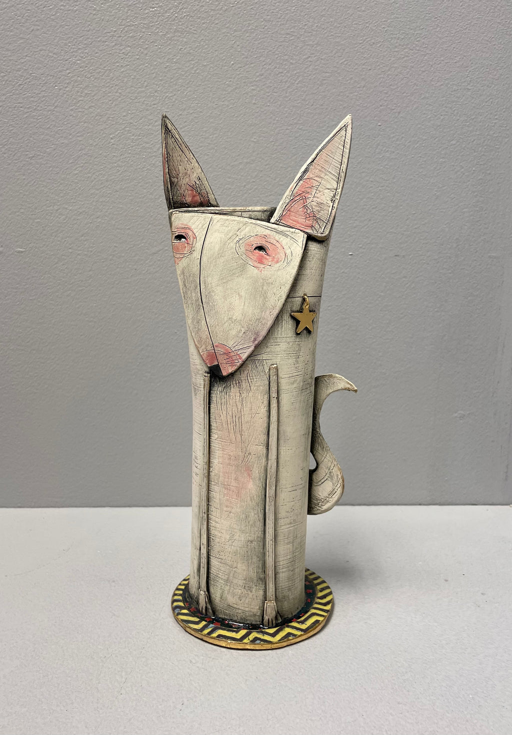 Large Dog 3 - Ceramic Sculpture by Sarah Saunders – Obsidian Art