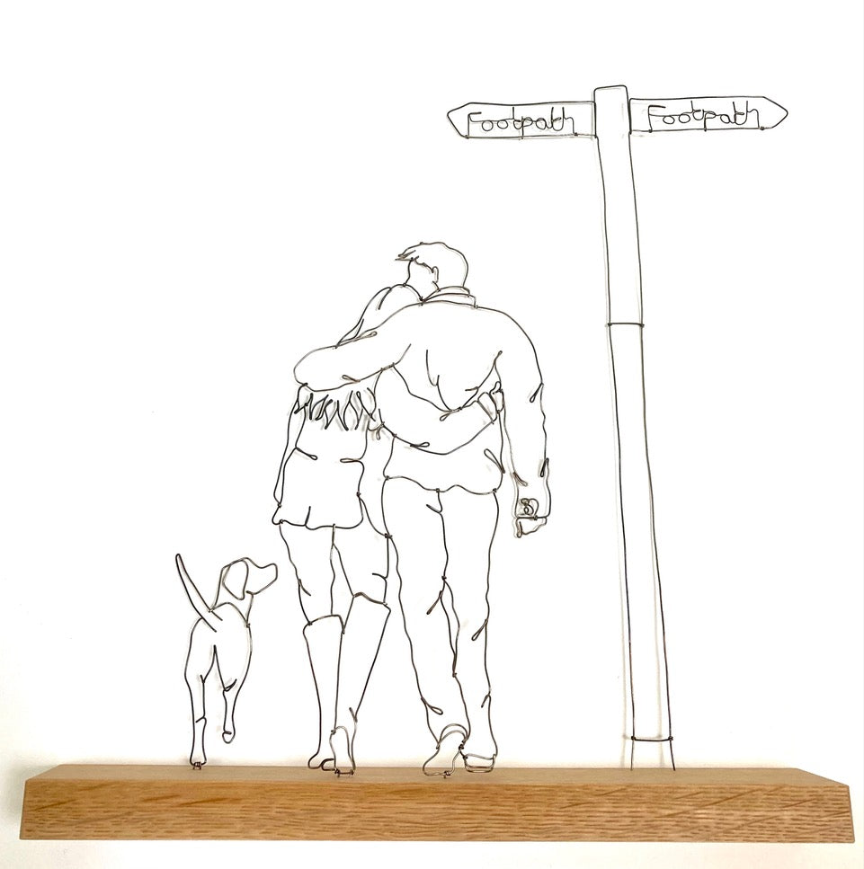 'Will You Two Keep Up!' - Wire and Wood Sculpture by Emma Bird ...