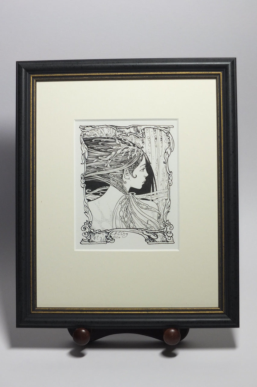 Mermaid - pen and ink by Ed Org – Obsidian Art