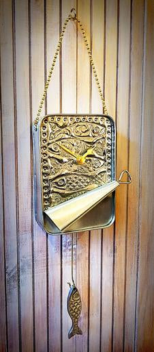 Sardine Wall Clock with Pendulum by Quirky Metals – Obsidian Art
