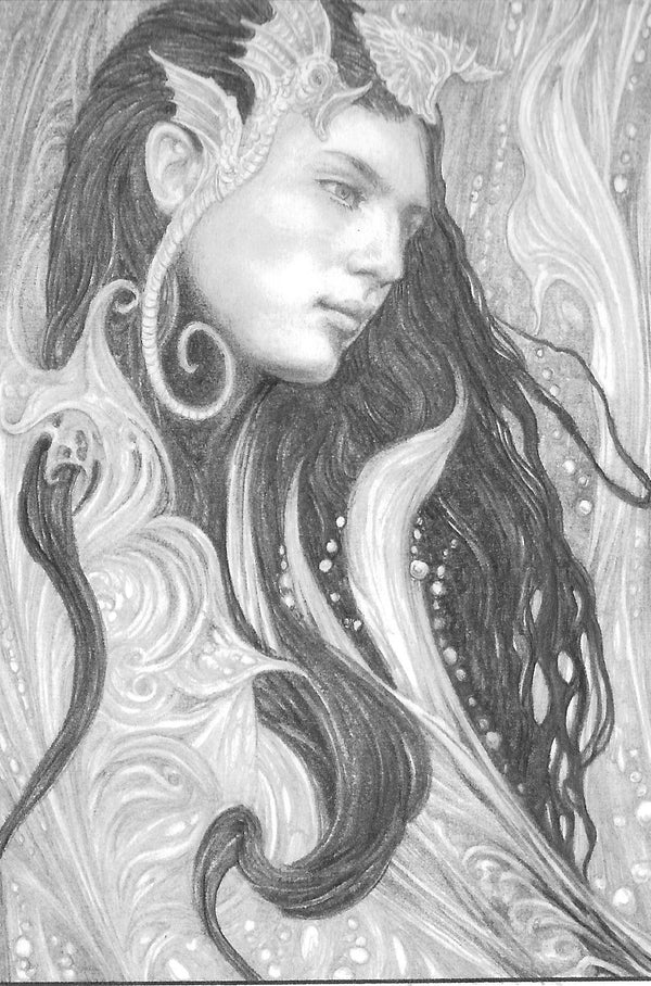 Sirena, Spanish Mermaid - Original - Original Pencil Drawing by Ed Org ...