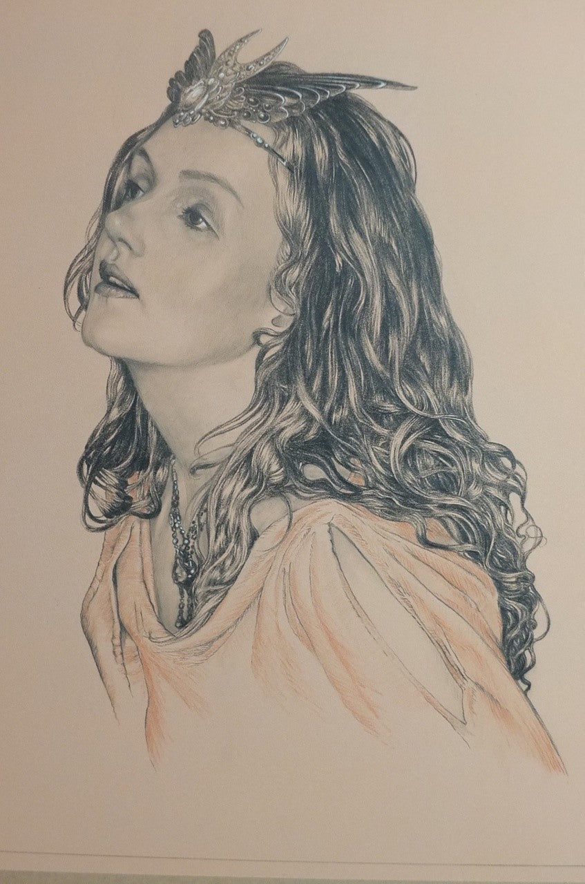 Study of Holly - Original Oil Pencil Drawing by Ed Org – Obsidian Art