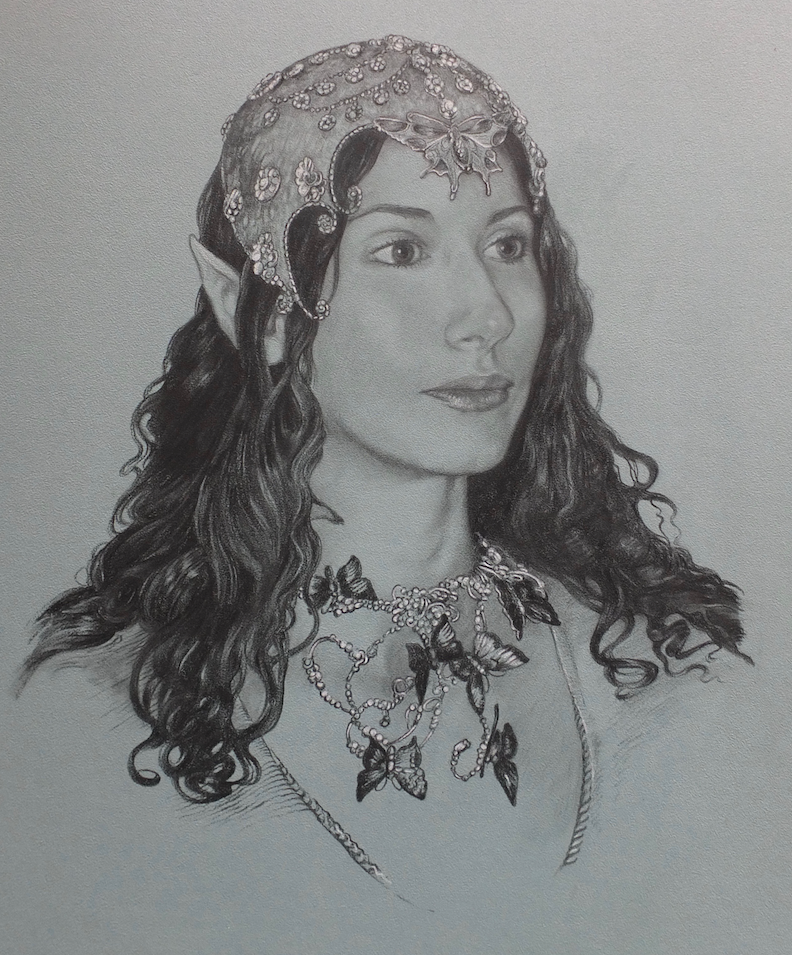 Study of Titania - original oil pencil drawing by Ed Org – Obsidian Art