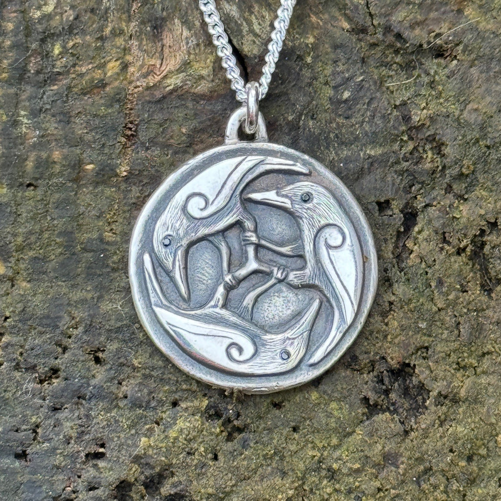 Triple Raven Pendant by Rachel Bailey – Obsidian Art