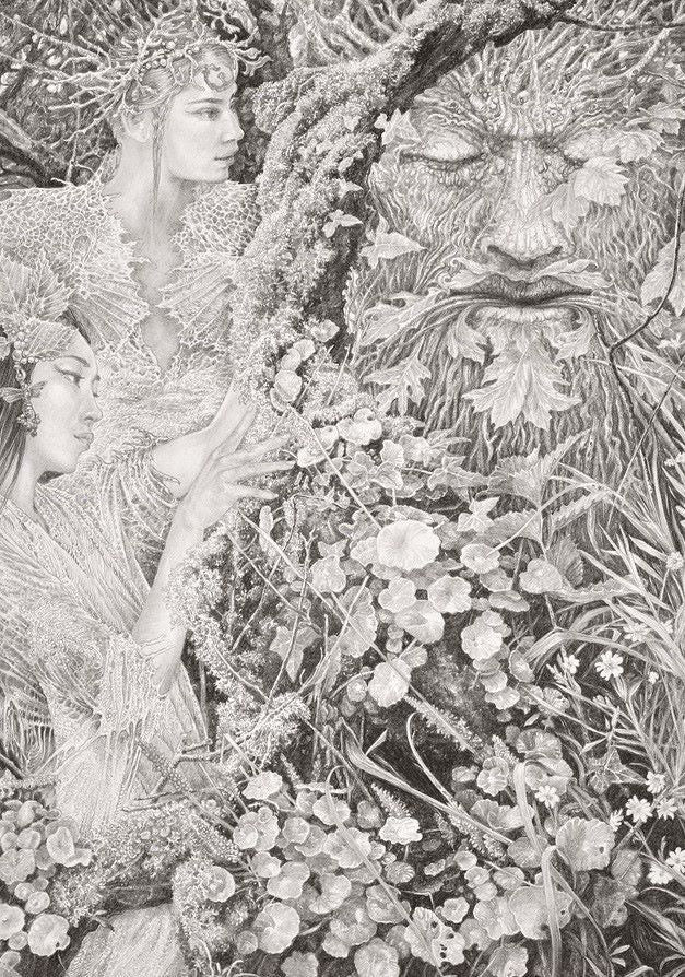 Wood Spirit - Original Drawing by Ed Org – Obsidian Art