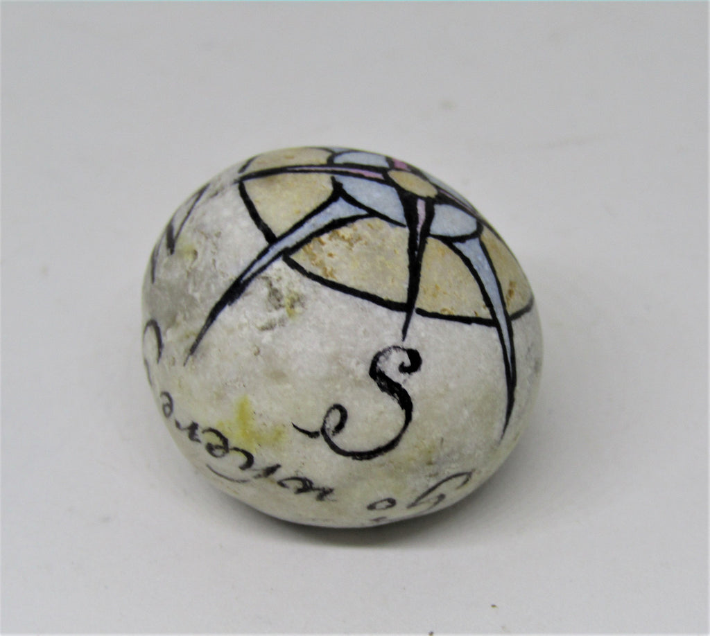 'Compass' Hand Painted Stone by Alexis Penn Carver – Obsidian Art