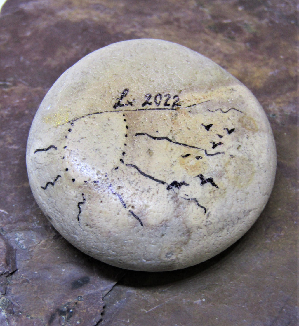 "Just breathe..." Hand Painted Stone by Alexis Penn Carver – Obsidian Art