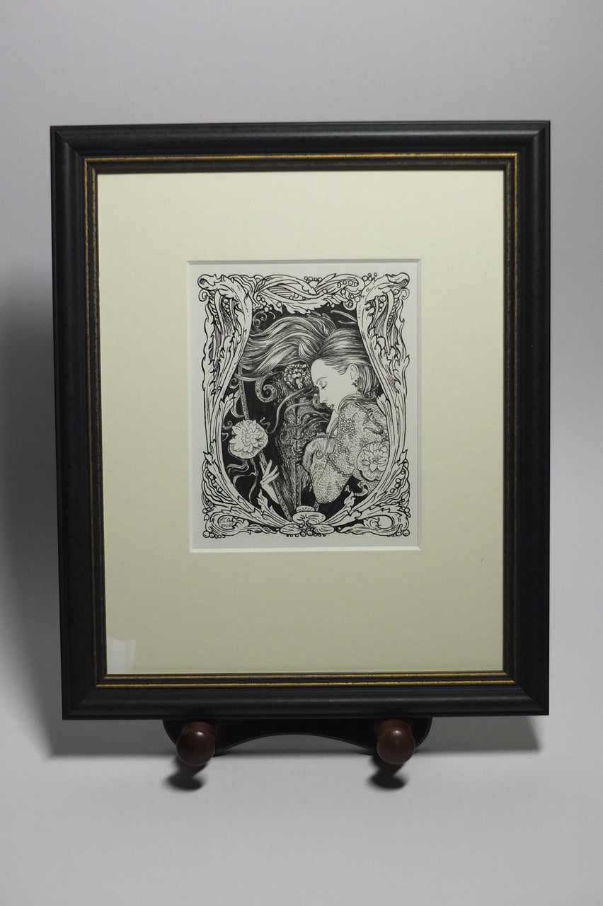 Shieldmaiden - pen and ink by Ed Org – Obsidian Art