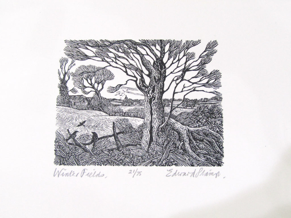 Winter Fields, Wood Engraving by Edward Stamp – Obsidian Art