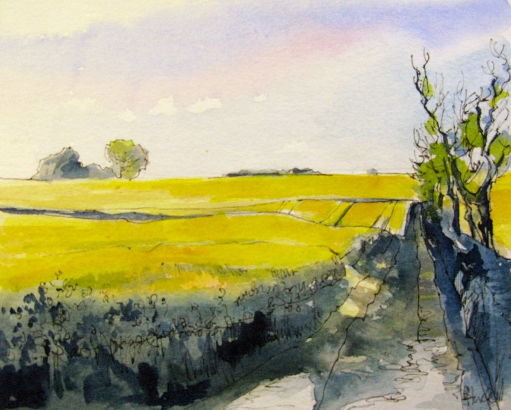After the Rain - Original Pen and Wash by Brenda Hurley – Obsidian Art