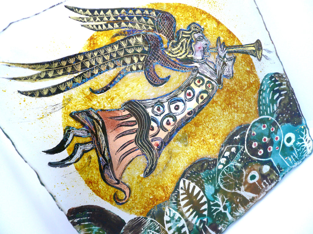 Flying Angel - stained glass by Bryan Smith (BJS307) – Obsidian Art