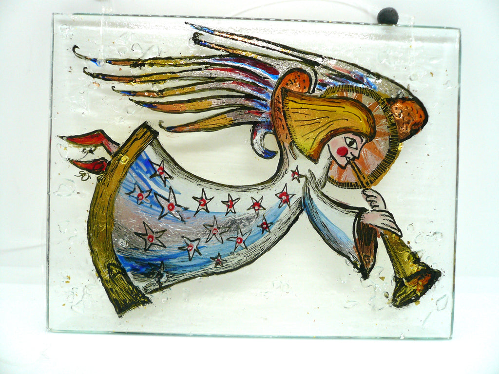 Flying Angel - stained glass by Bryan Smith – Obsidian Art