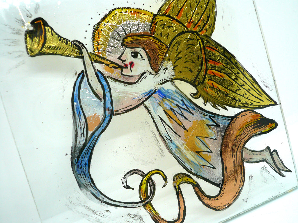 Flying Angel - stained glass by Bryan Smith (BJS314) – Obsidian Art