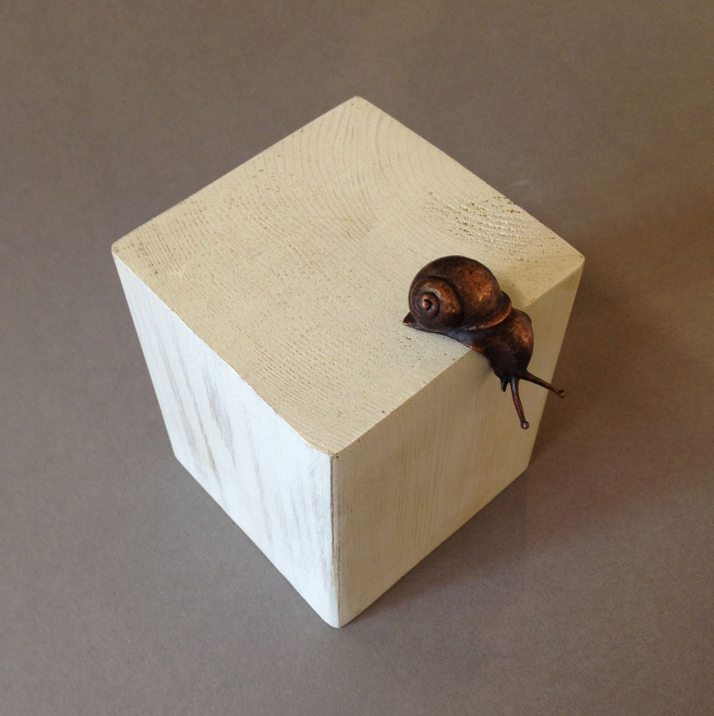 Bronze Snail Over Edge by David Meredith – Obsidian Art