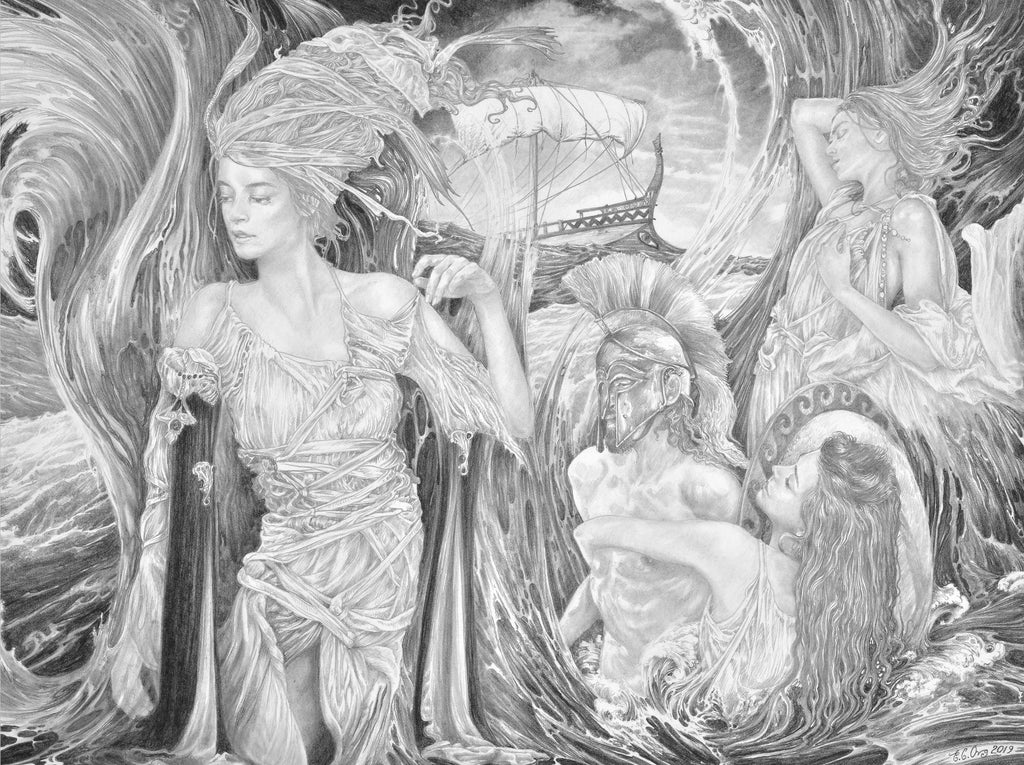 The Argonaut's Dream - Original Drawing by Ed Org – Obsidian Art