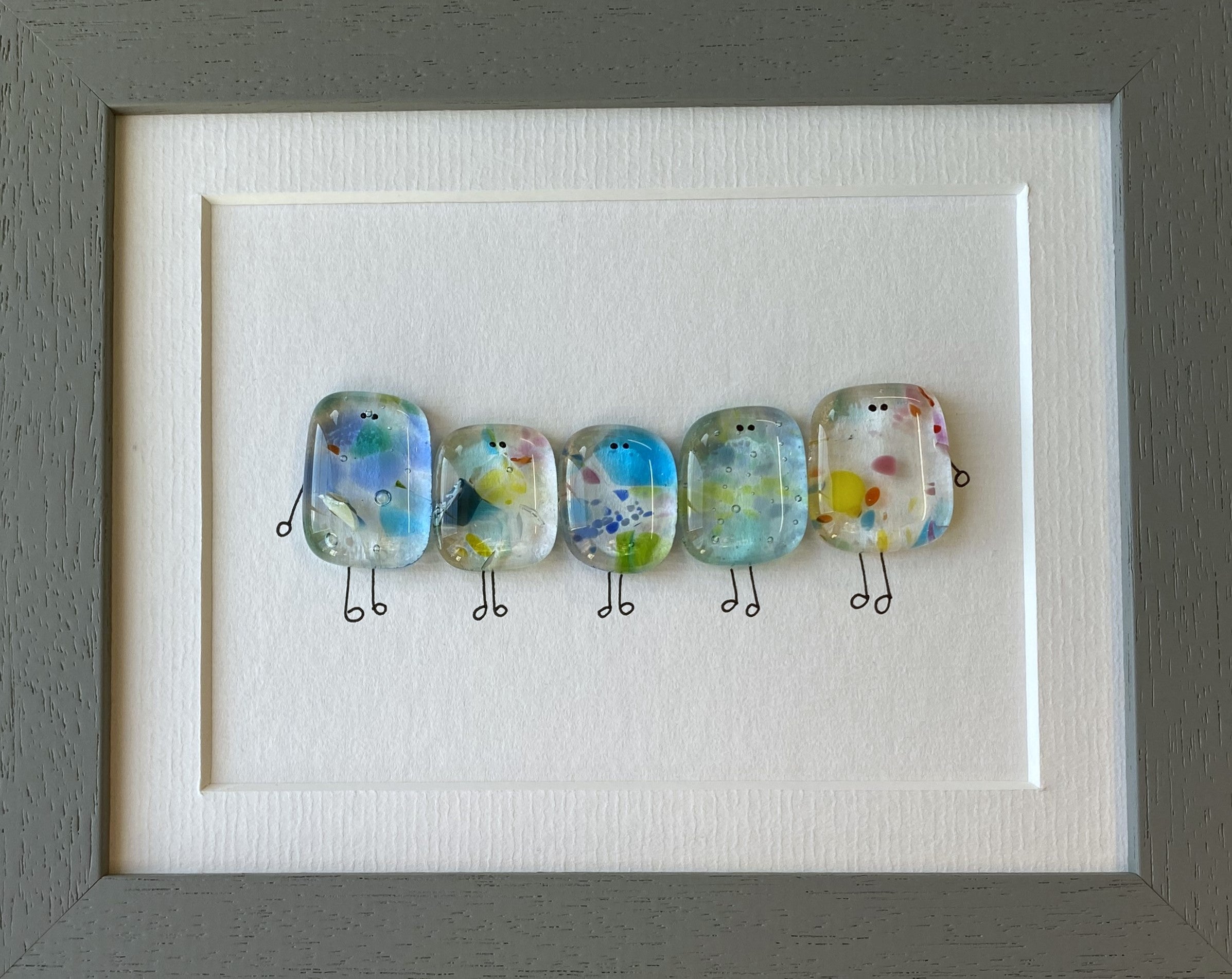 express delivery Framed Sweet Tweet Fused Glass Long Dog Pebble Picture ...