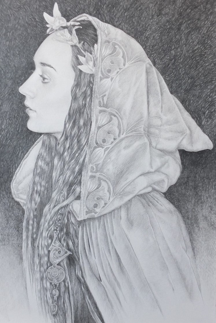 Study of Emily - Original Drawing by Ed Org – Obsidian Art